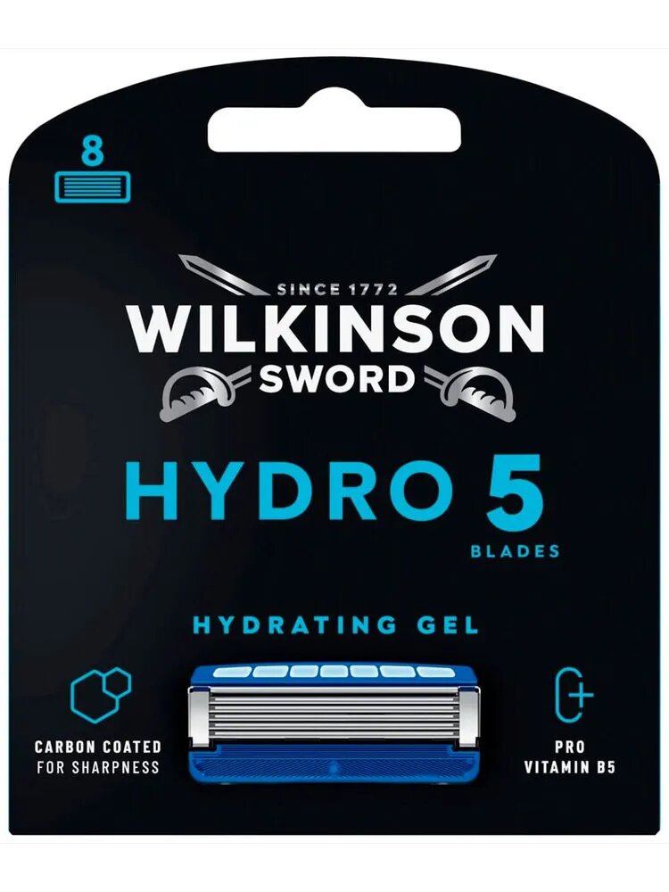 Wilkinson Sword Сменные кассеты Schick HYDRO 5 Ultimate (5 шт.), 5 лезвий, механизм флип-триммер, гелевая увл. полоска с ментолом