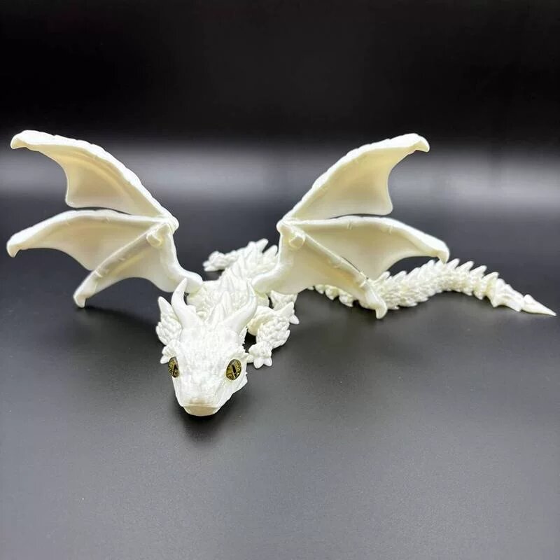 3D-печатный двухрогий большой летающий дракон с крыльями, подвижными суставами, популярная модель для выставок, детская