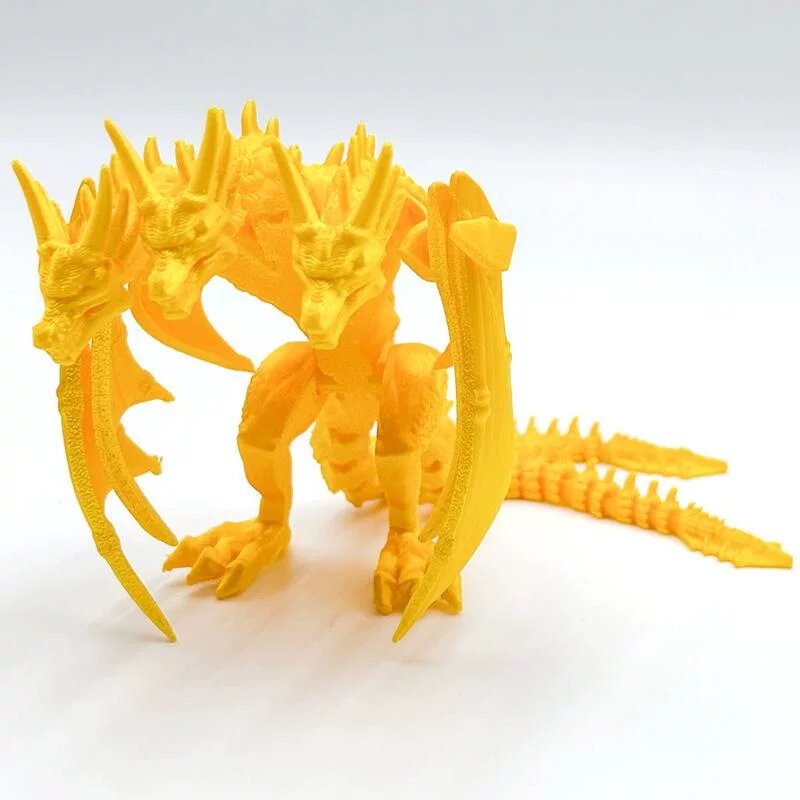 20 см золотая модель динозавра Кинг Гидора с подвижными суставами, 3D-печатная коллекционная игрушка для детей
