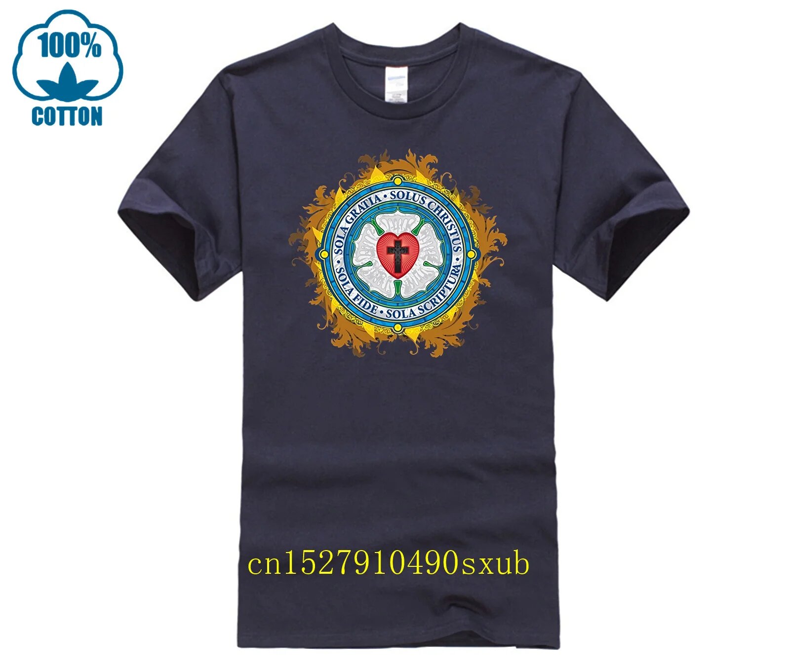 Мужская синяя футболка Christian Luther Rose XXL