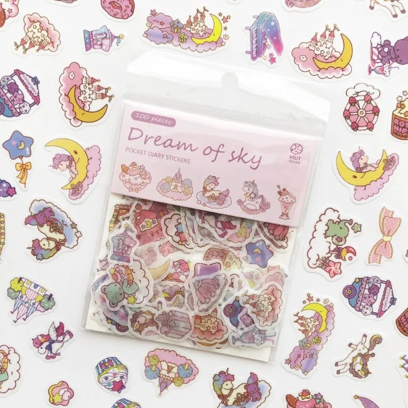 Наклейки Dream of Sky, 100 шт, цвет 4