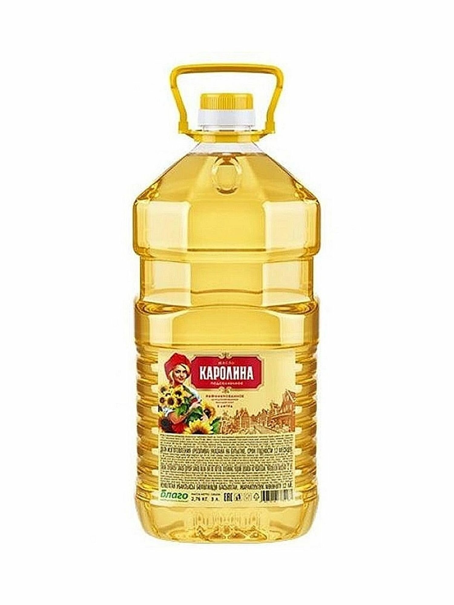 Масло Подсолнечное Каролина Рафинированное Высший Сорт 5л
