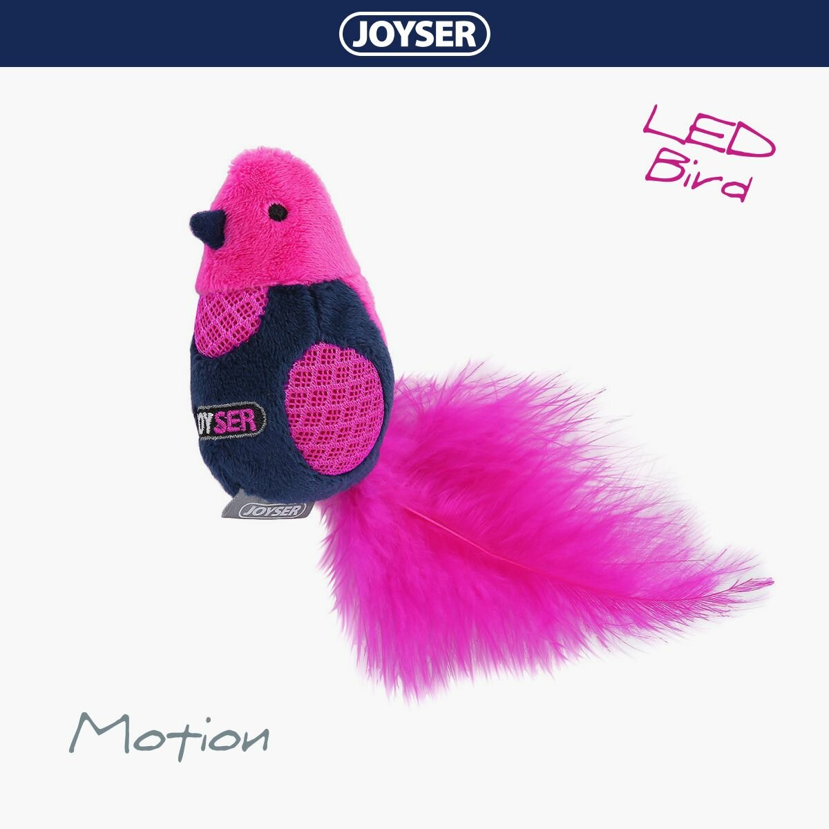 Игрушка для кошек Joyser Птичка с LED и перьями, 19 см