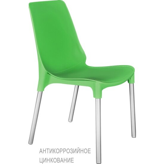 Стул Sheffilton SHT ST75/S424 зеленый/хром лак (цинк)