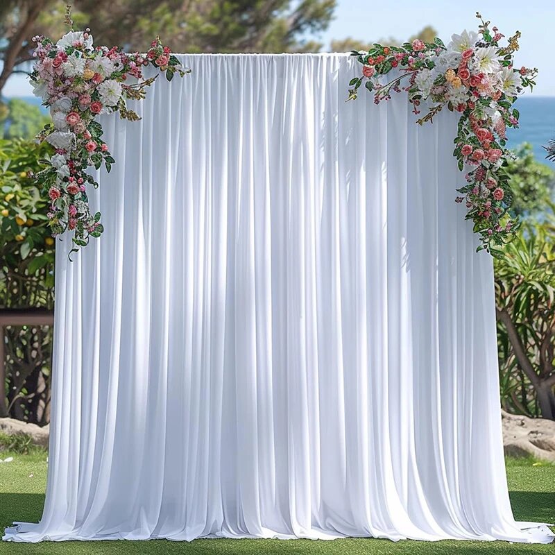 Белые фотошторы из полиэстера 150х245/300 см 1Pc W75XH300cm, White