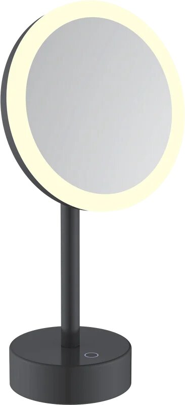 Косметическое зеркало Java S-M551H настольное, с увеличением 5х, LED подсветка, черный матовый