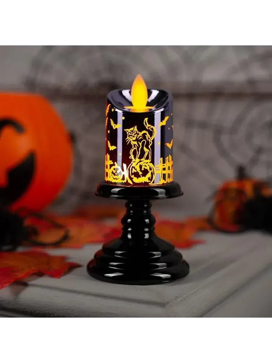 Светодиодная фигура «Свеча фиолетовая» 5 × 12 × 5 см