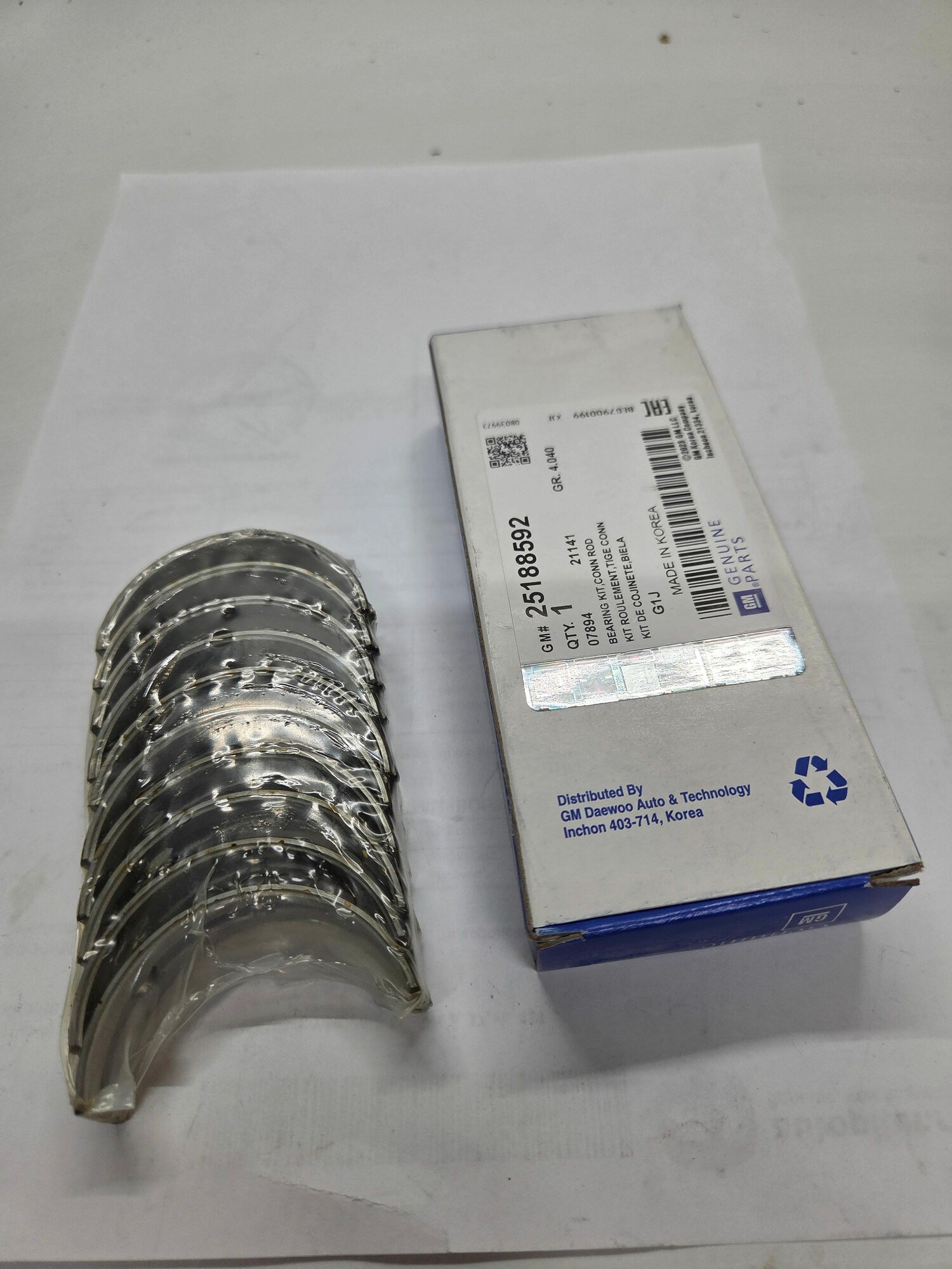 Вкладыши коренные (0.00)STD cobalt, aveo, gentra, Spark M300/RAVON R4 (комплект 8 шт) 25188592