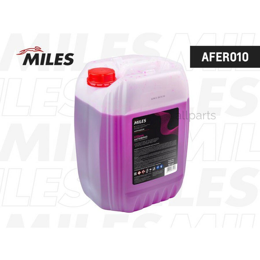 MILES AFER010 Антифриз готовый G12 evo (розовый) 10 кг.