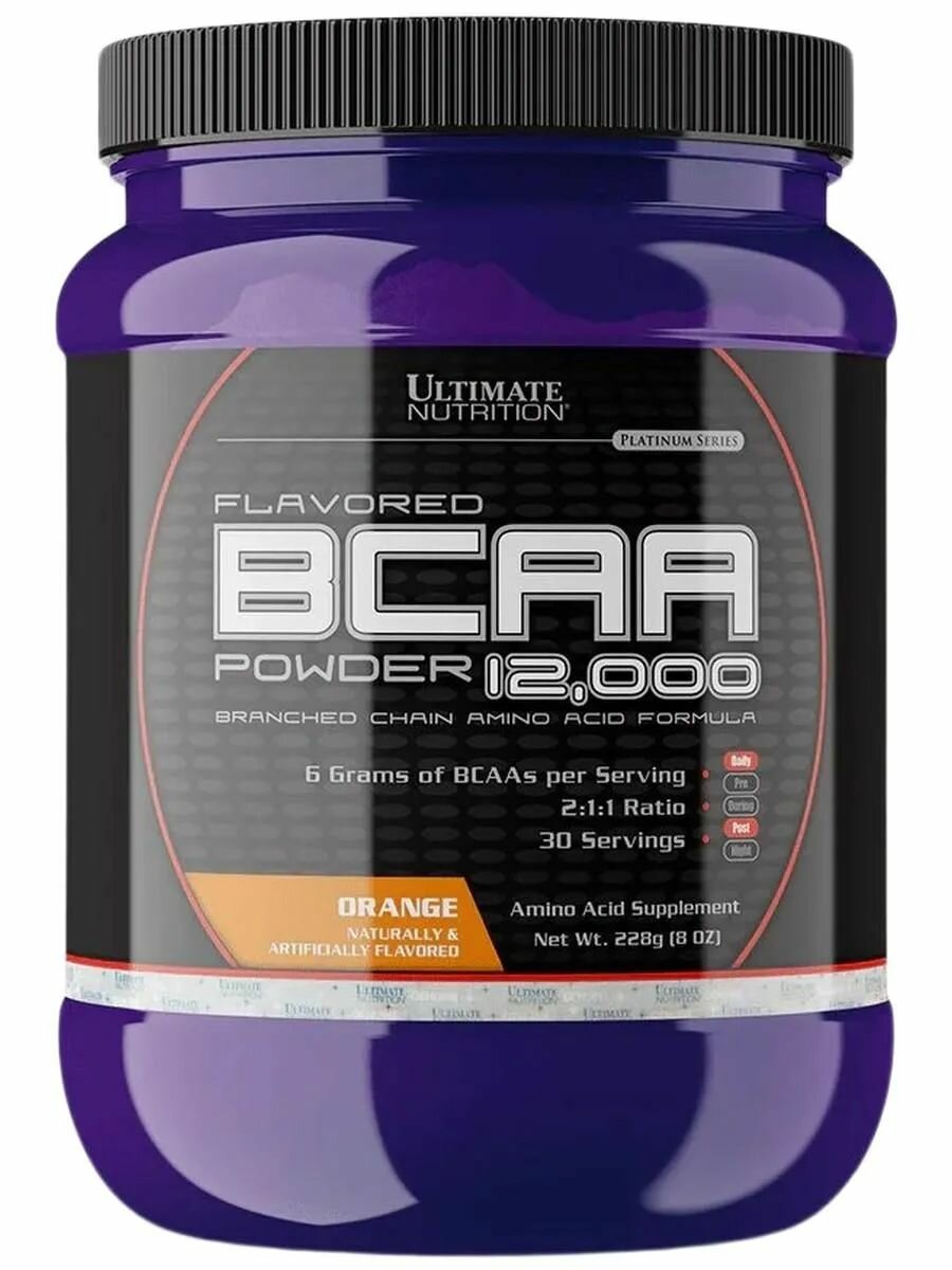 Ultimate Nutrition BCAA Powder 12,000 (228 g) , бсаа , Аминокислоты, Апельсин