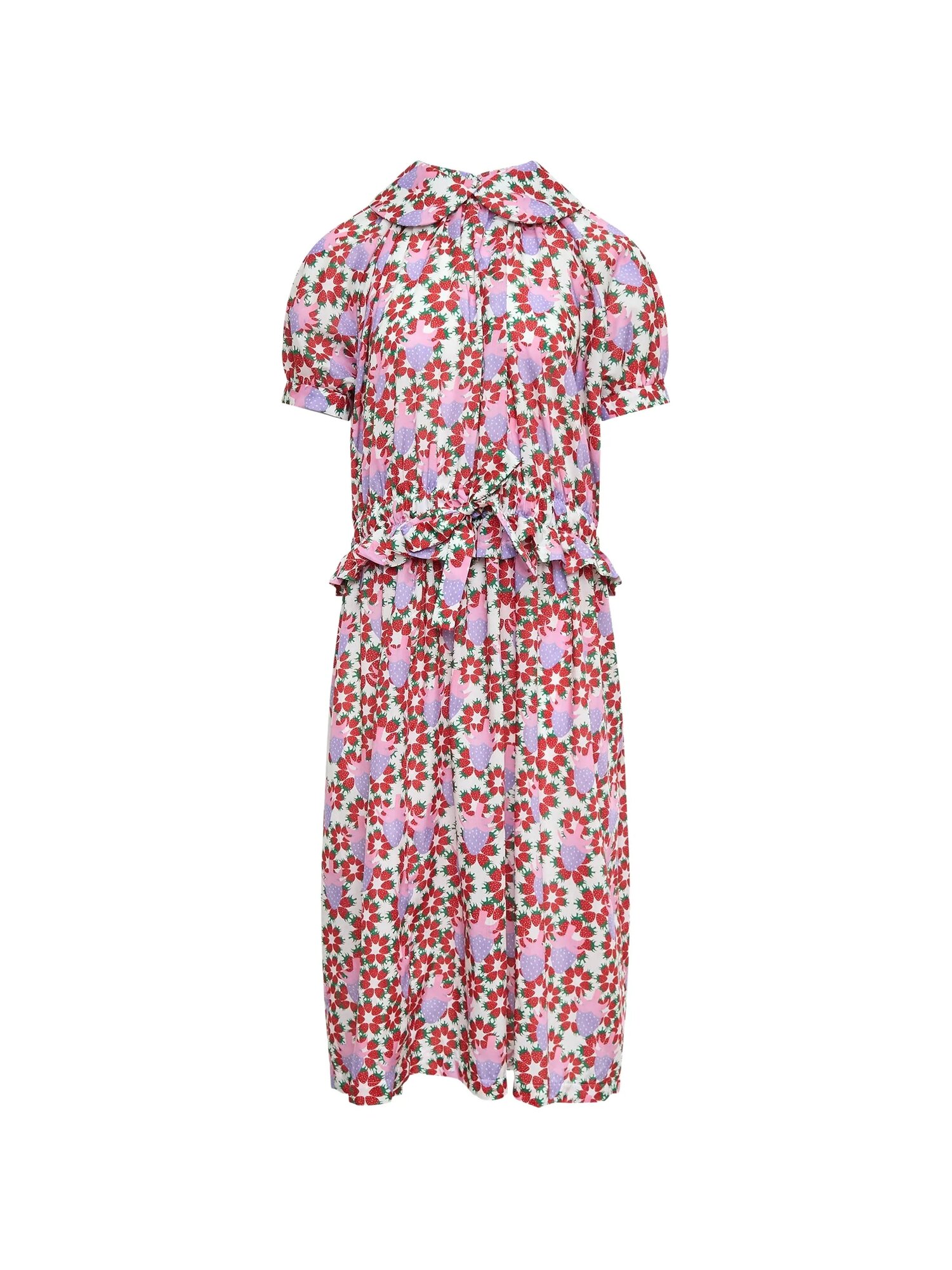 Платье COMME des GARCONS Strawberry-print ruffled midi dress