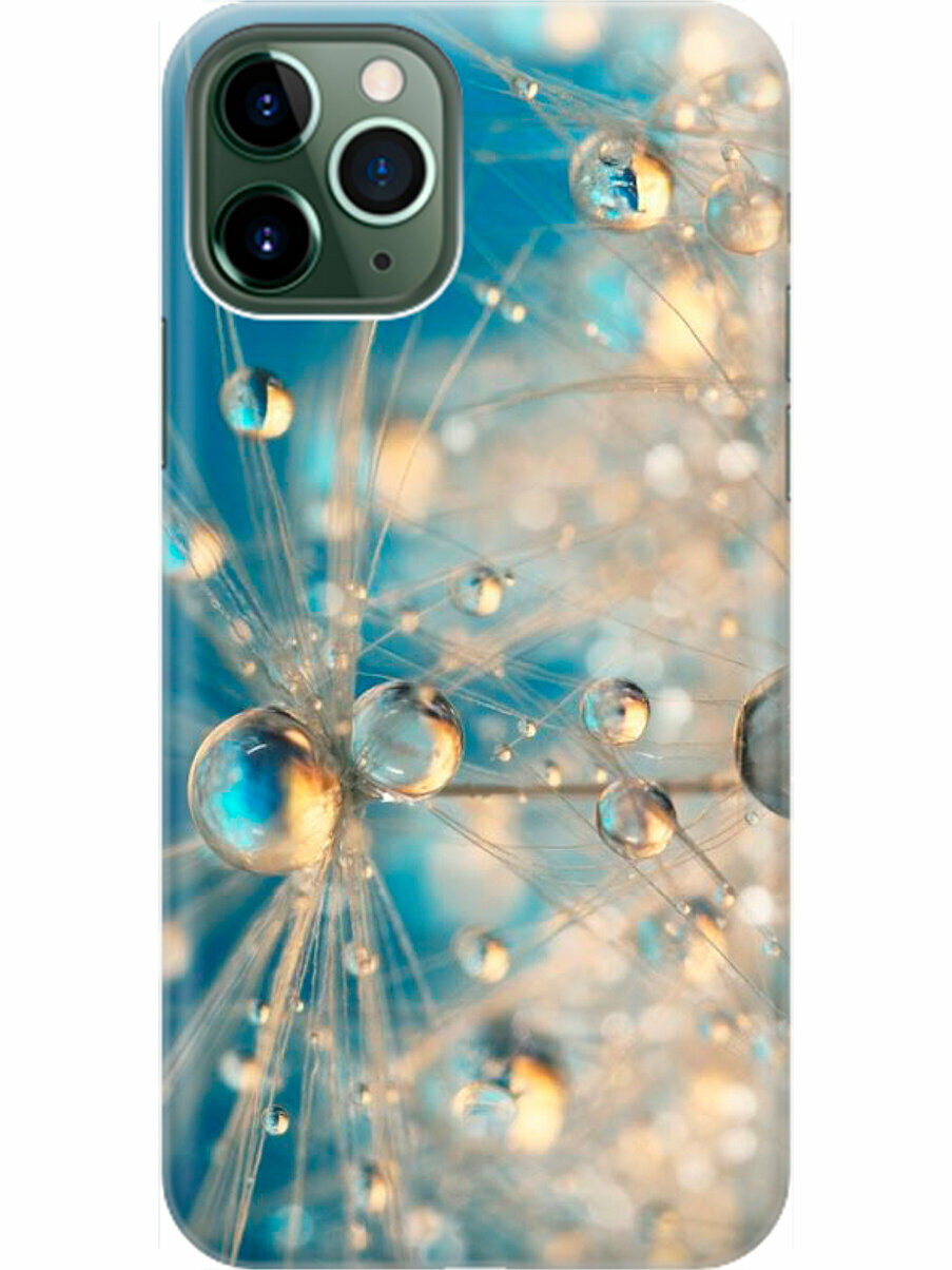 Силиконовый чехол на Apple iPhone 11 Pro Max / Эпл Айфон 11 Про Макс с рисунком "Одуванчик в капельках"
