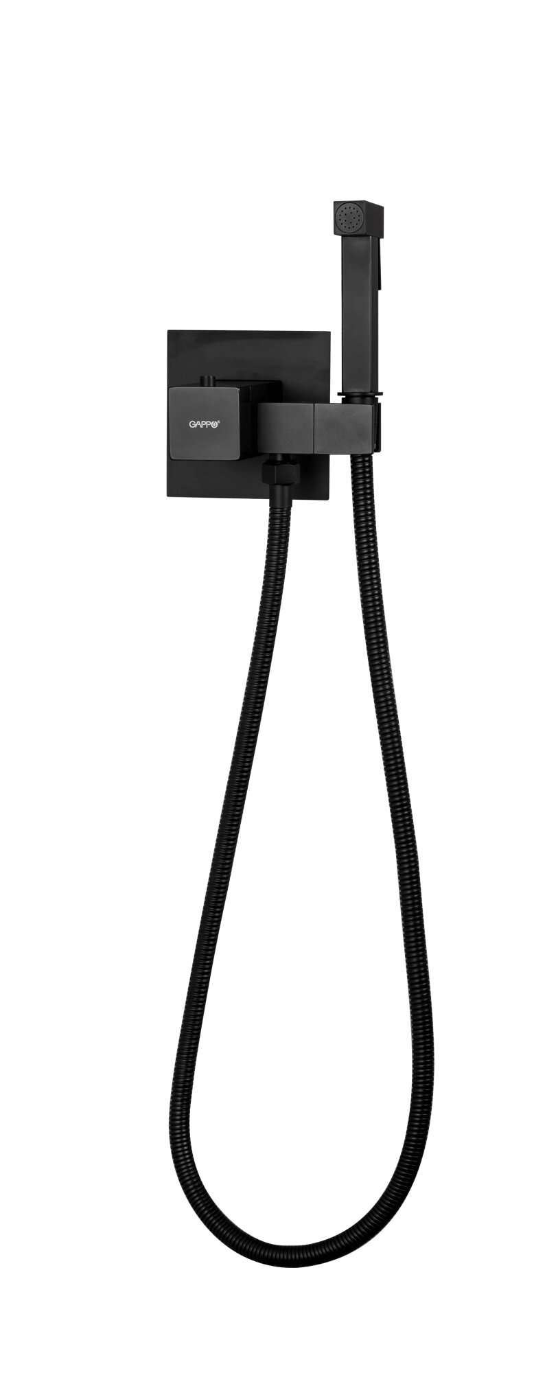 Гигиенический душ скрытого монтажа с термостатом GAPPO G7XC20AP7-KK60SR черный матовый
