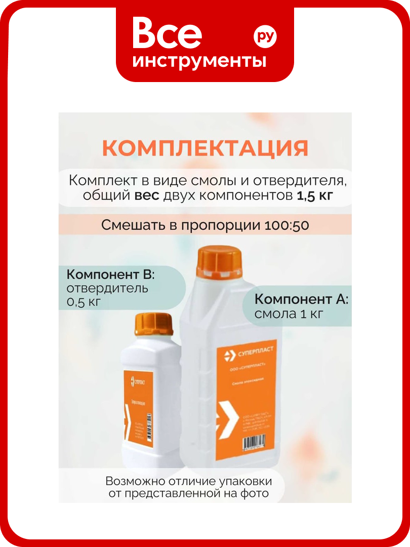 Эпоксидная смола для рисования Суперпласт 1,5 кг 4687203677954 прочной конструкции
