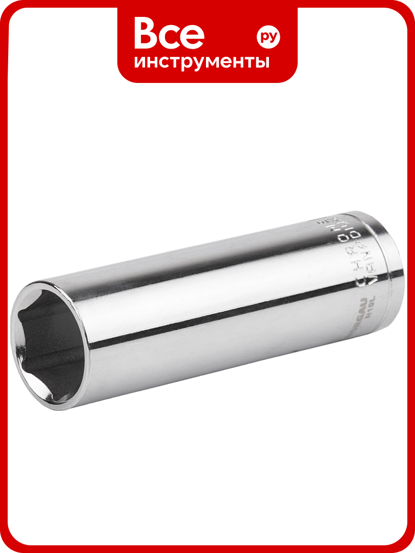 Головка торцевая удлиненная 6-гр. 1/2"-11/16" N19L-11/16 NORGAU 063718023 из CrV, квадратный с подпружиненным шариком