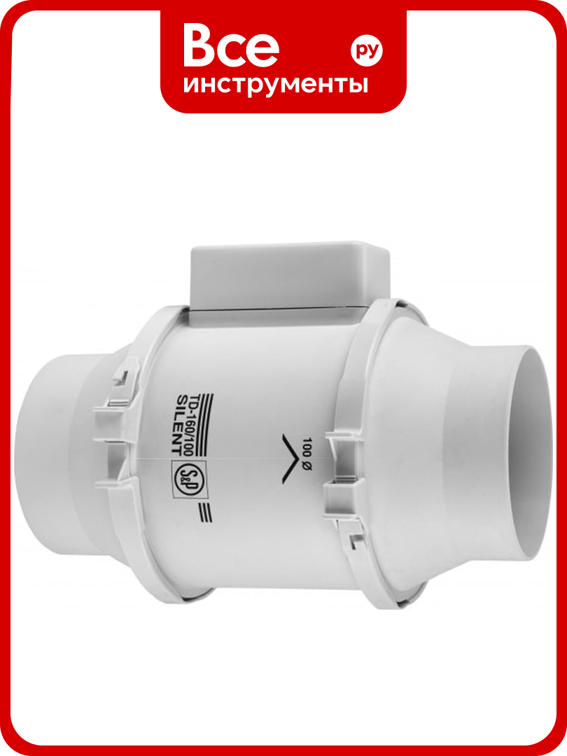 Вытяжной канальный вентилятор Soler&Palau TD160/100 N SILENT 03-0101-203, пластик