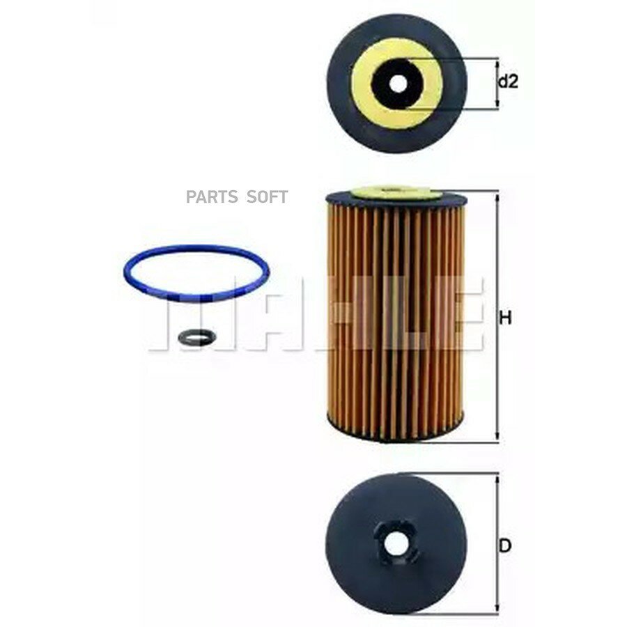 Фильтр масляный от официального дистрибьютора, MAHLE, артикул OX1058D