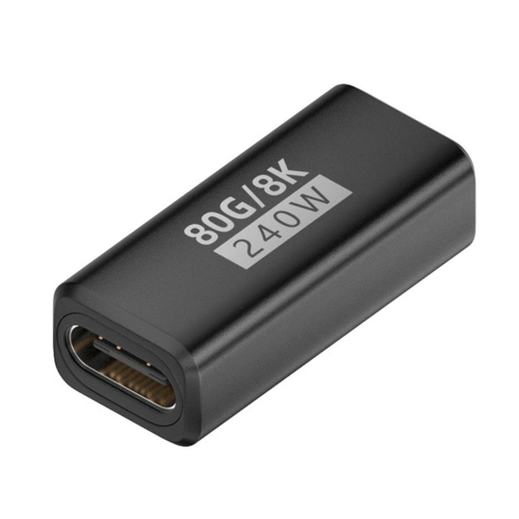 Адаптер USB-C на 240 Вт, 80 Гбит/с, 8K@60 Гц, Черный - Двойная женщина