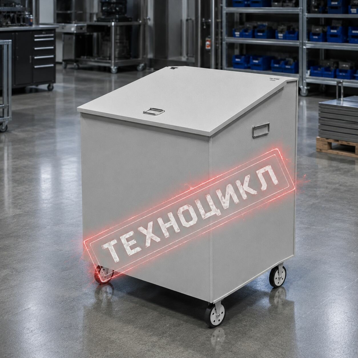 Ларь для белья ЛБ-2 техноцикл 1000х500х650-800 мм, увеличенный объем, светло-серый
