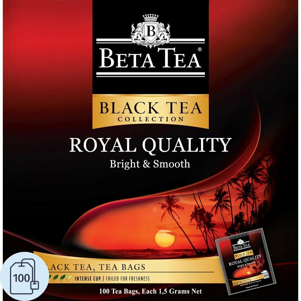 Чай Beta Tea Королевское качество черный 1,5гx100пак, 2240090