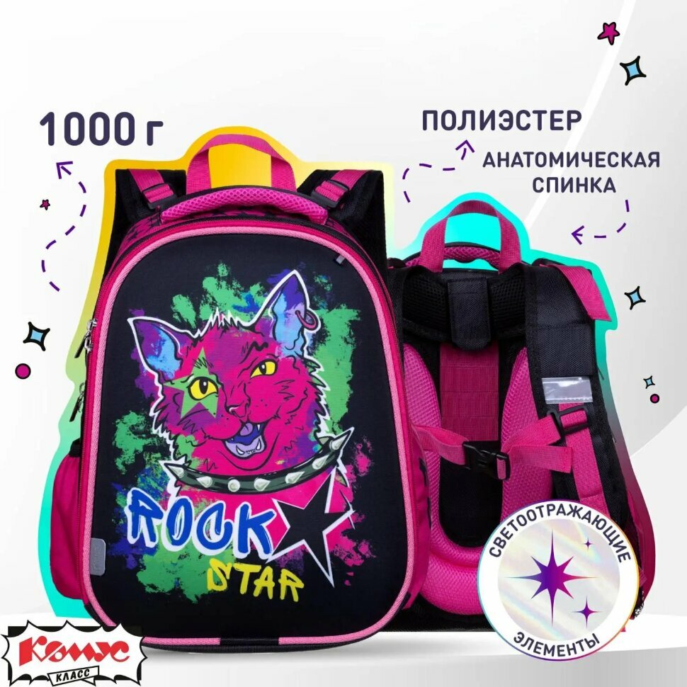 Ранец Комус Класс Joy Rock Star, 2 отд, 2 кармана, 38х31х20, 1901135