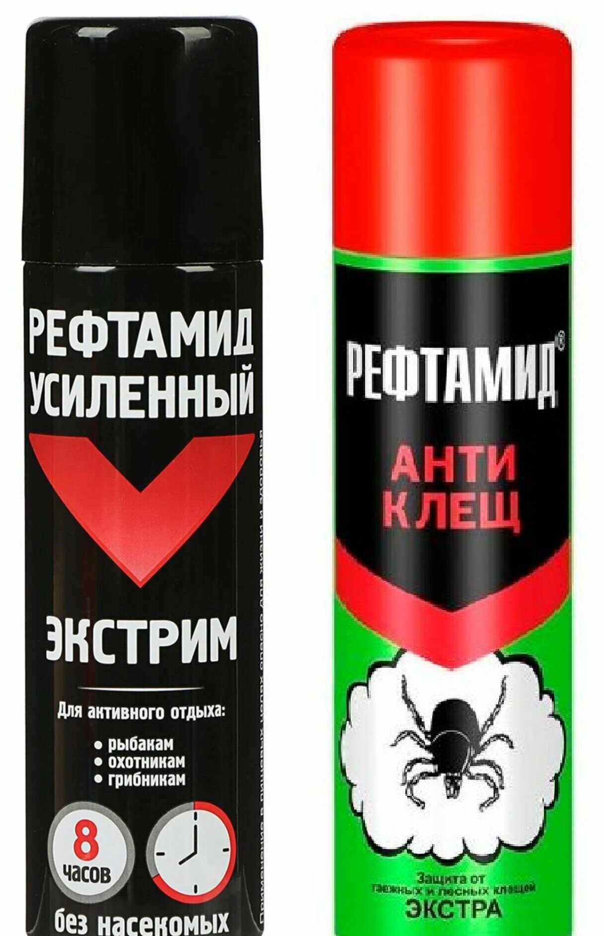 Аэрозоль Рефтамид "Антиклещ+Антикомар", уничтожение насекомых, 2 упаковки