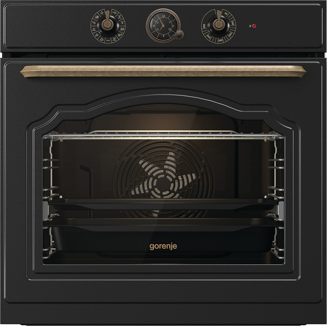 Духовой шкаф Gorenje Classico BOS67372CLB, встраиваемый, гидролизная очистка, черный, 77 л