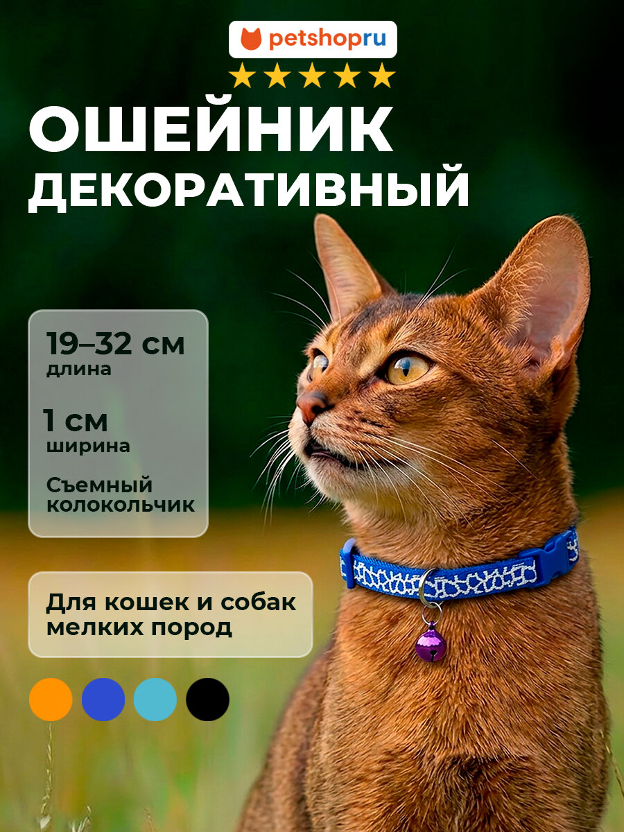 PETSHOP Ошейник для кошек и собак "Зорик", 19-32*1 см