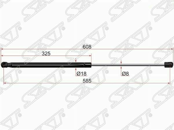 Амортизатор капота SAT ST-95551135900 Porsche Cayenne 02-10 справа слева
