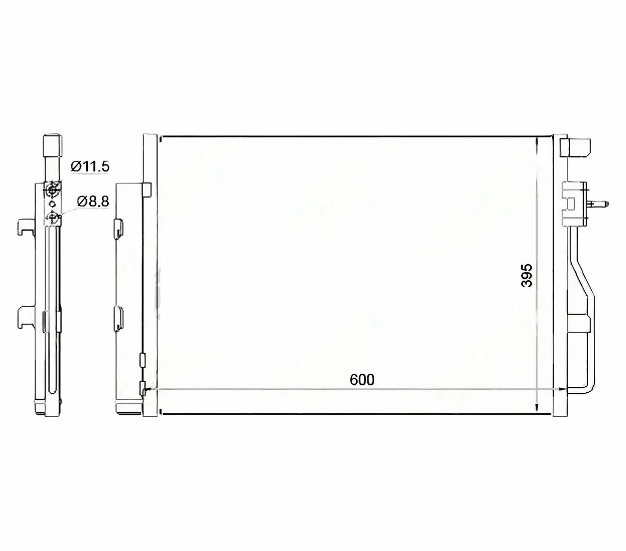 Радиатор кондиционера SAT ST-CVA6-394-0 Chevrolet Aveo 11-15 / Cobalt 13-