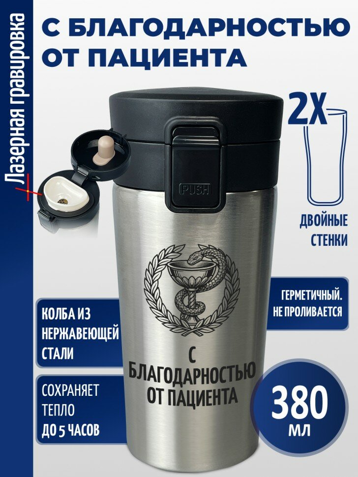 Термокружка "С благодарностью от пациента"