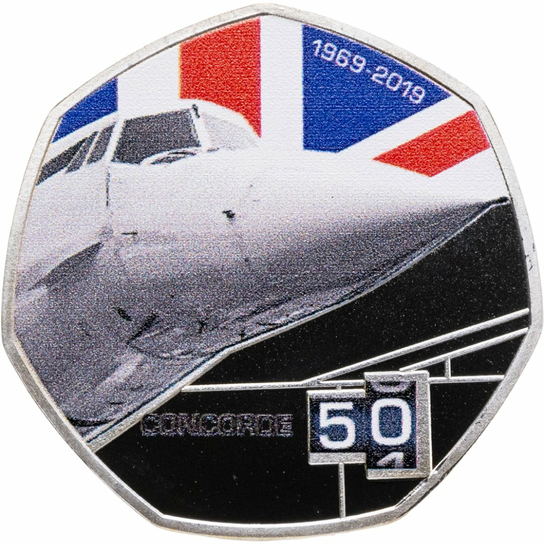 Соломоновы Острова 20 центов 2019 "50 лет Конкорду - Нос самолета /вид снизу/", Мельхиор медь-никель, в сохранности BUNC