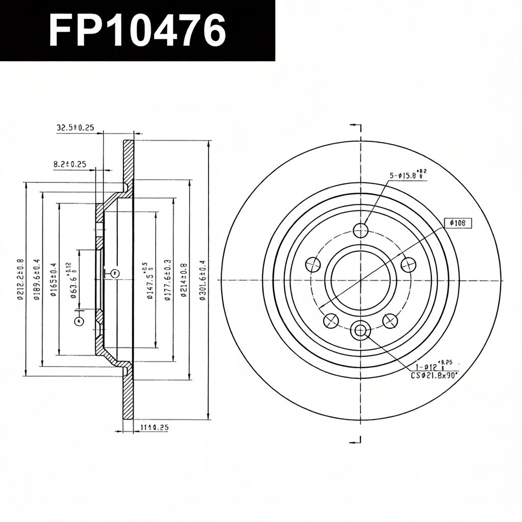 Тормозной диск с покрытием GEOMET FP10476 FAP арт. FP10476