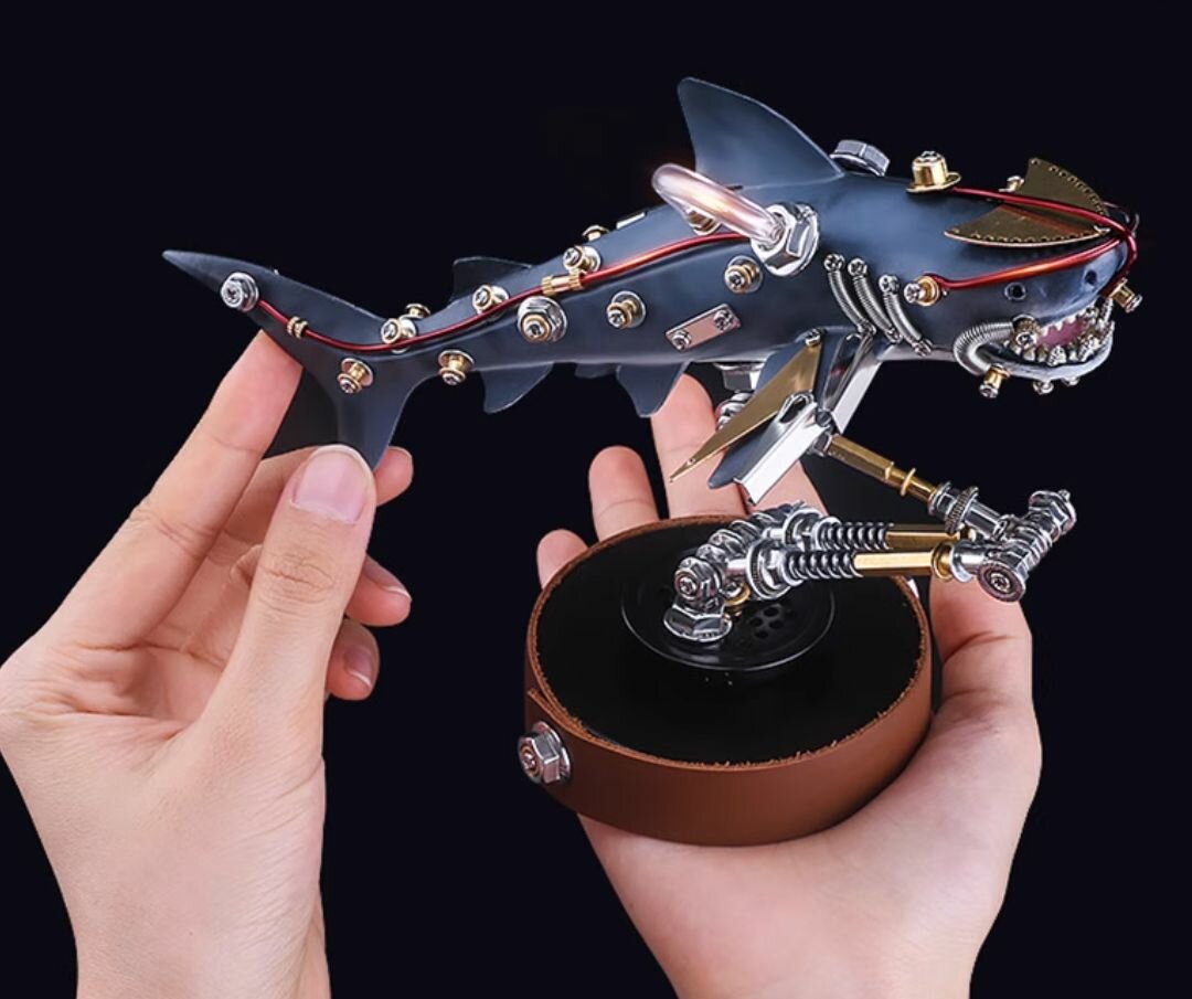 Металлический конструктор 3D Механическая Акула-Мутант для взрослых, сложный пазл, стильный подарок мужчине на