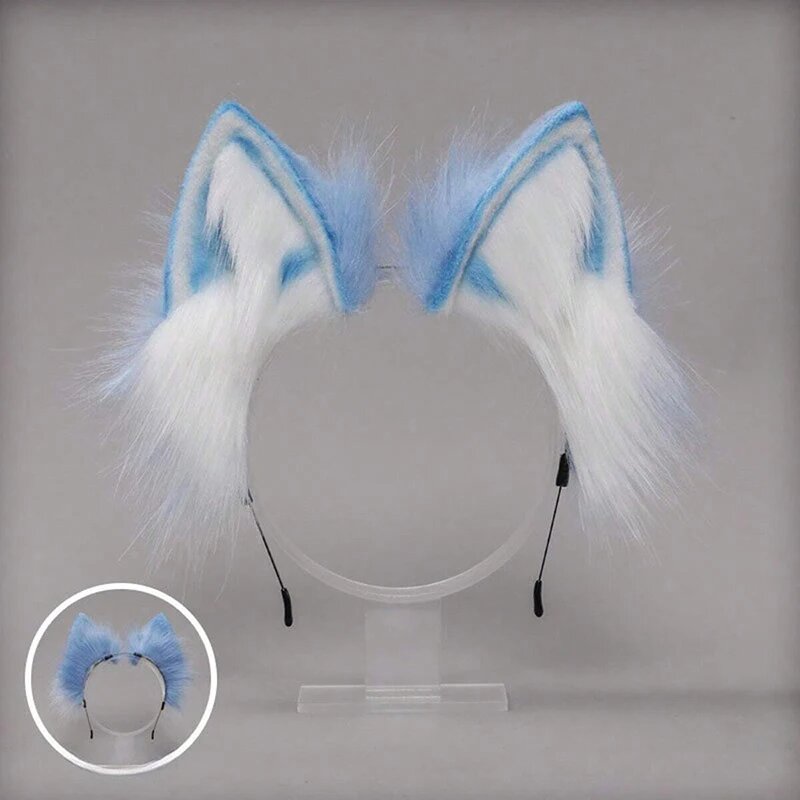 Plush Cat Ears Headband Синий, Blue