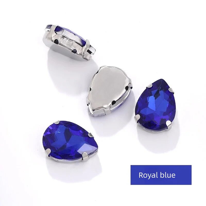 Стразы синие 10X14mm, 10шт, SDZZ001-8