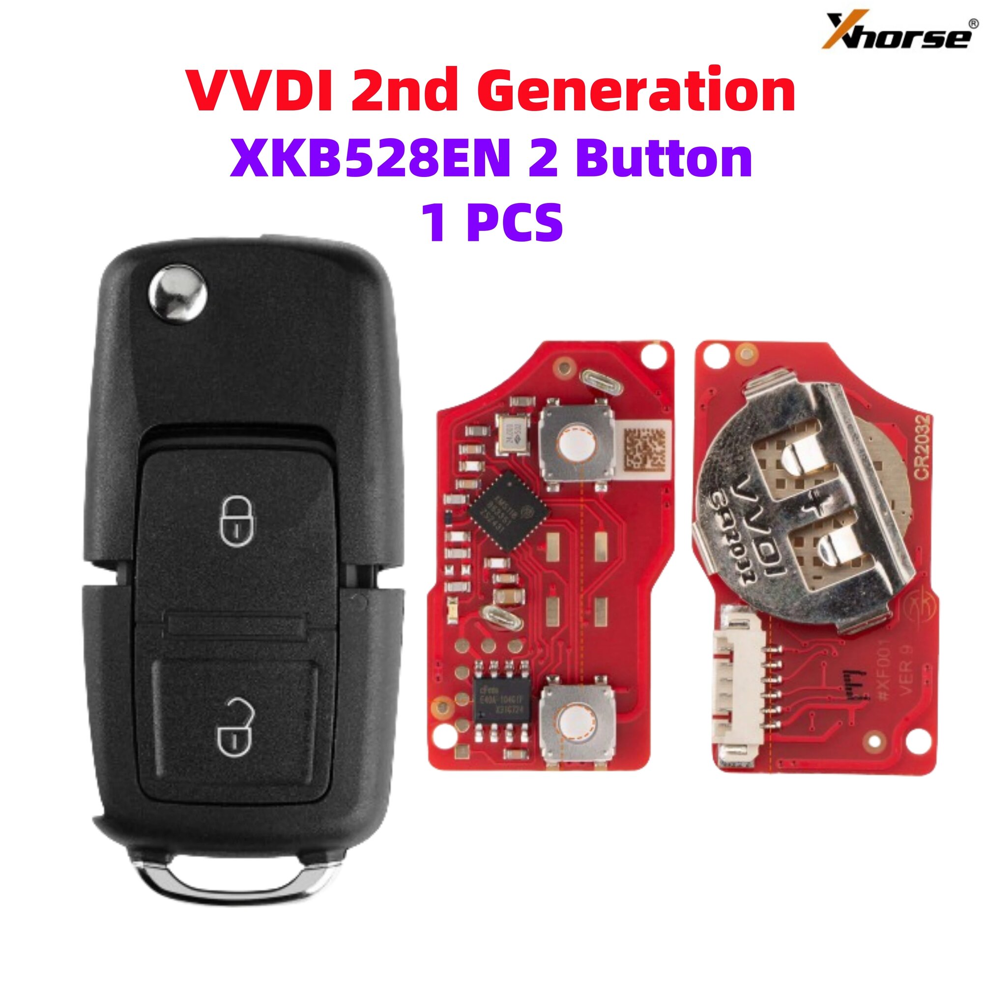 Алжиновый ключ Xhorse VVDI 2-го поколения XKB528EN XKB520EN XKB506EN Проводной XKB528EN 1PCS