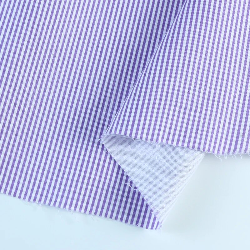 Ткань из 100% хлопкового твила 160x50 см, с тонкими полосками Фиолетовый, Pinstripe Purple