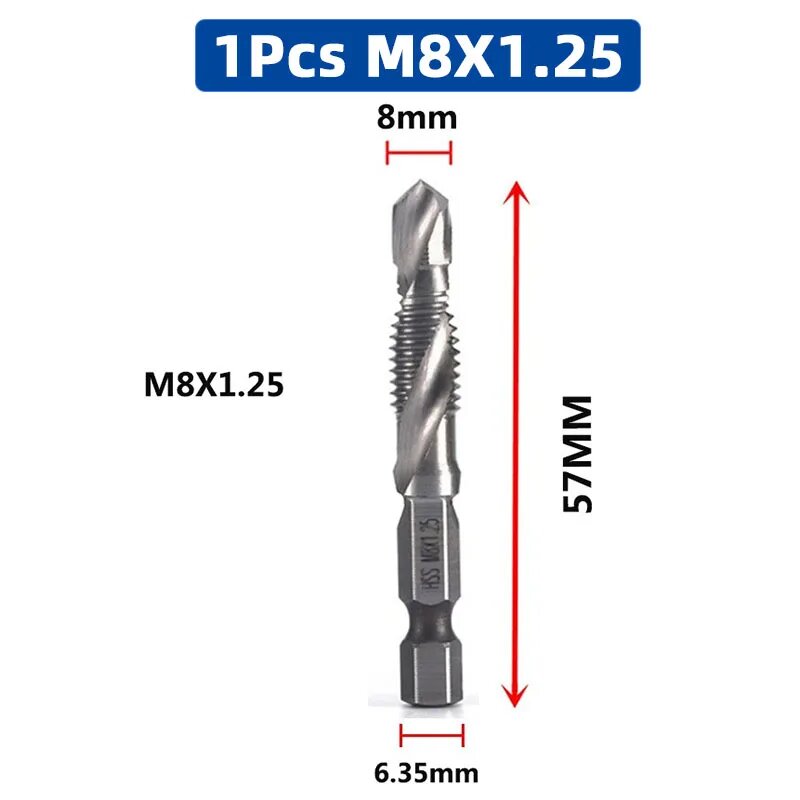 Набор ручных инструментов SIQICNC для нарезания резьбы M3-M10 M8X1.25