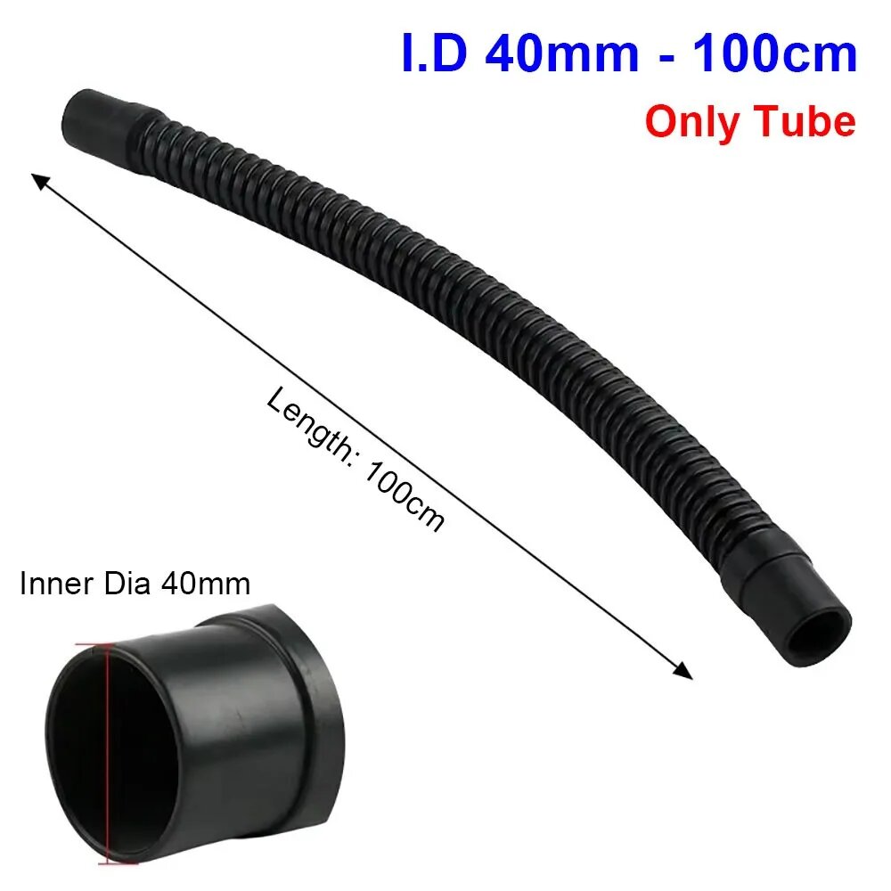 Гофрированный шланг для аквариума 20/25/32/40 мм черный 100 см ID 40mm Only Tube