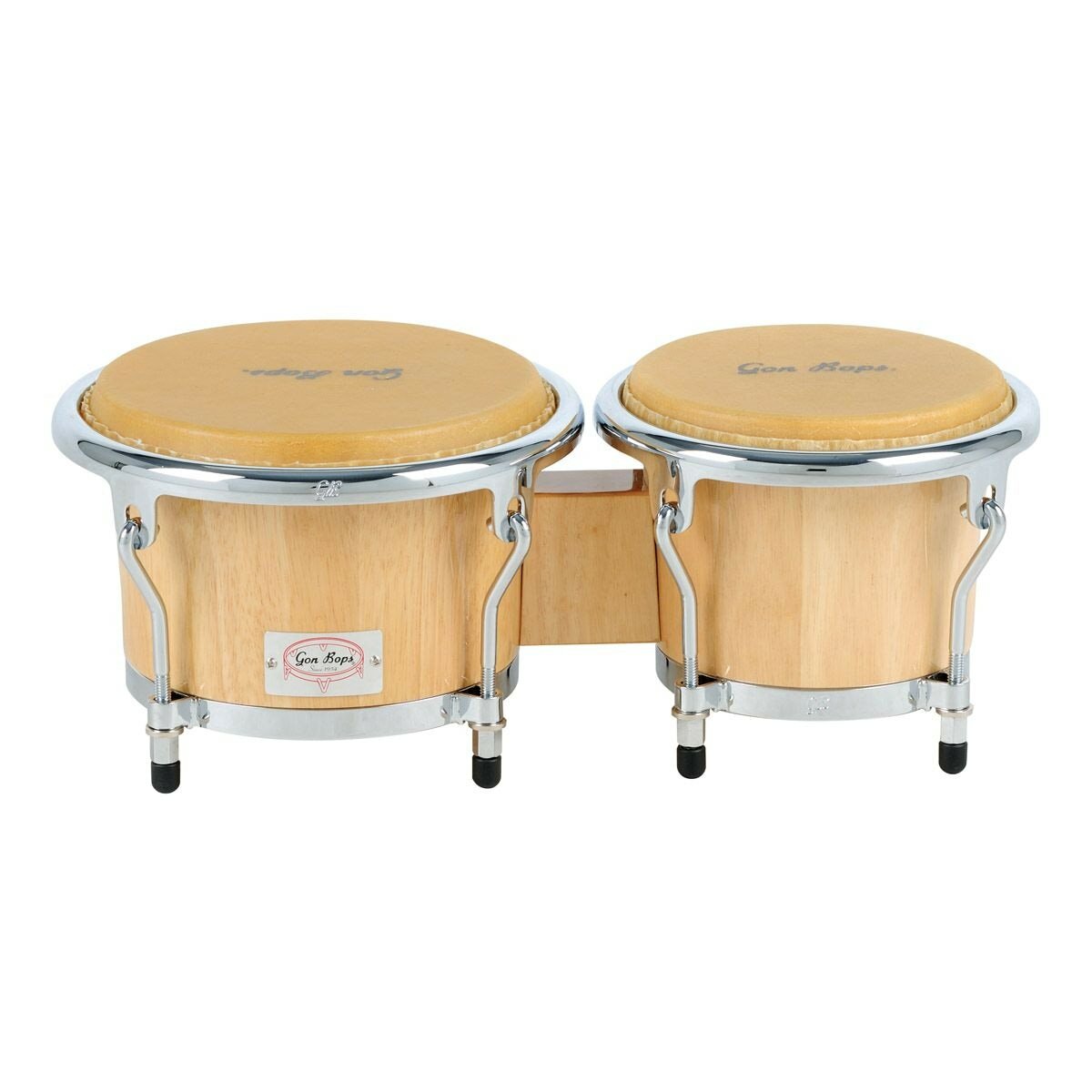 Gon Bops TP0785N Tumbao Pro Bongo бонго 7«+8.5» Natural, гевея, сыромятная кожа, хромированная