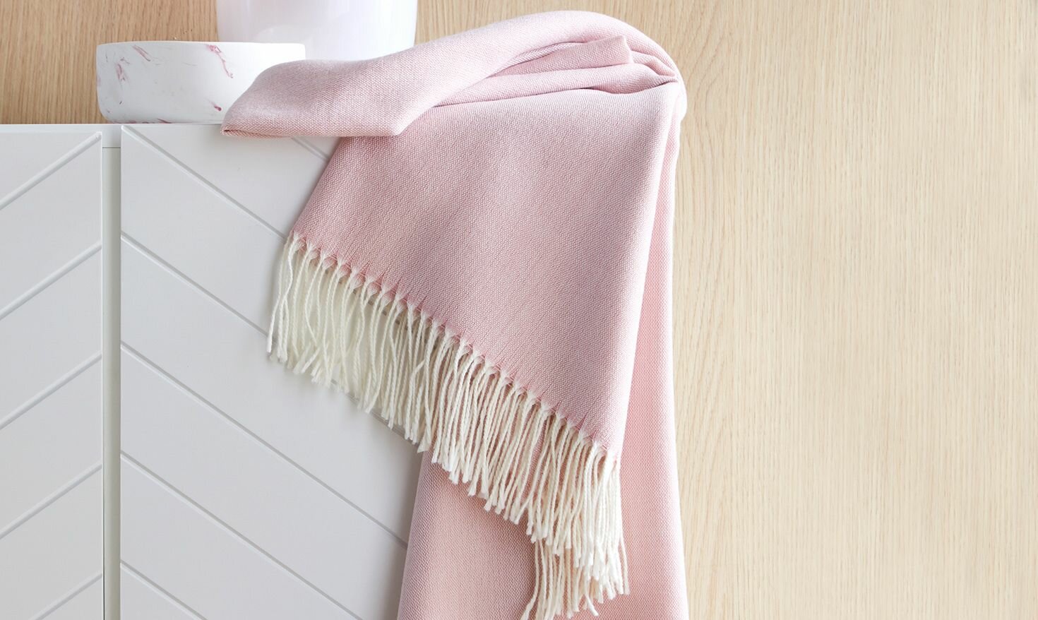 Плед 130/170 Blanc des Vosges PLUME ROSE