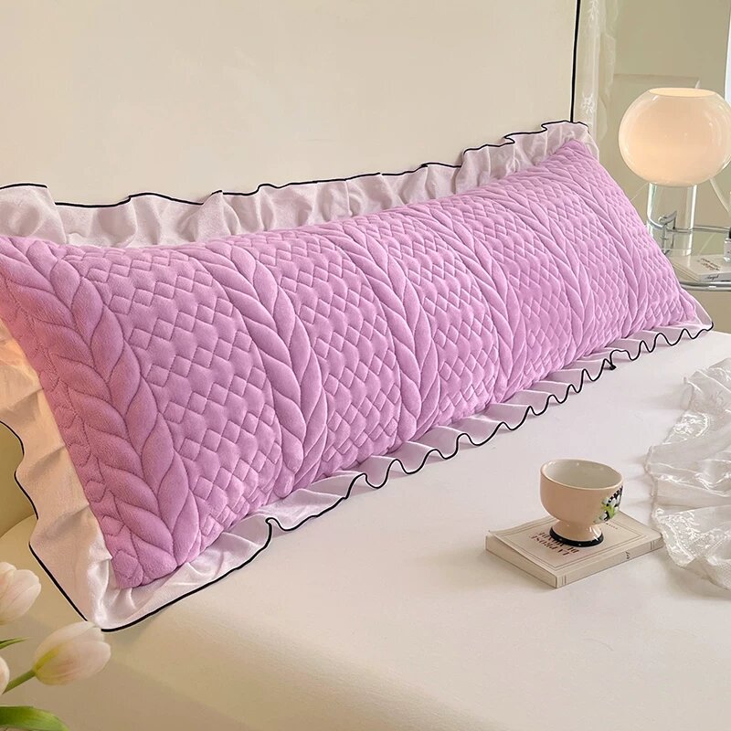Двойной размер, хлопковый пододеяльник с цветочным кружевом, 48x120 см, мечтательно-фиолетовый, для кровати, зимнее