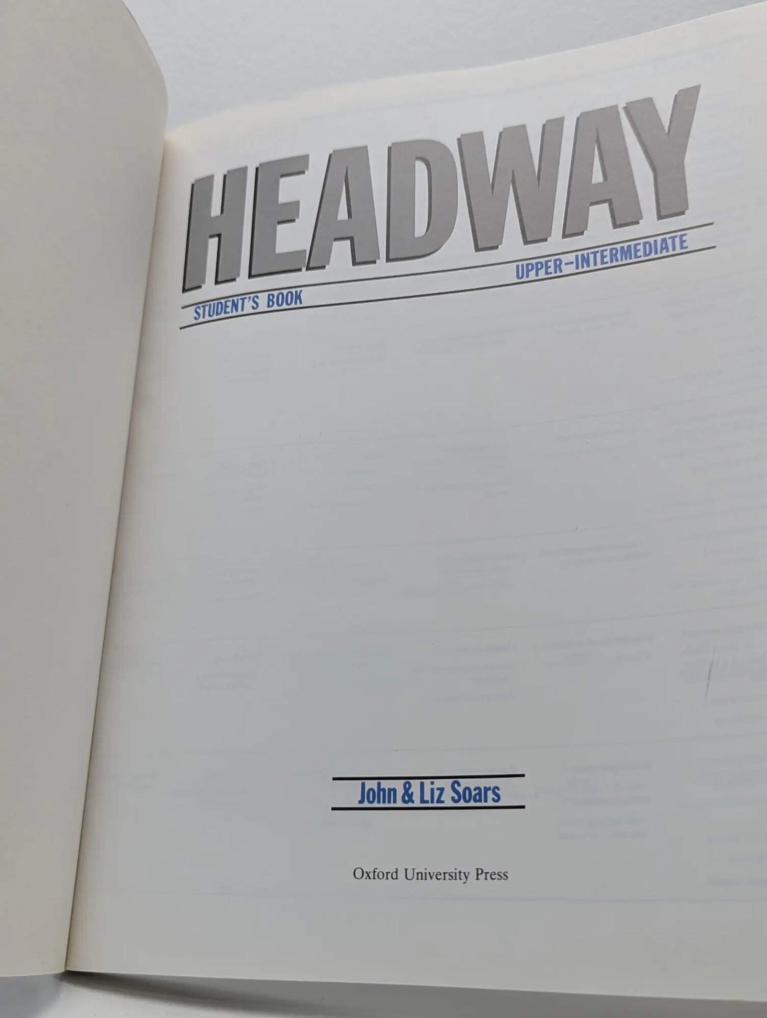 Headway. Student's Book Upper-Intermediate Soars John, Soars Liz 1993 — фото 1