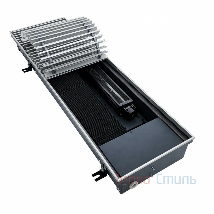 Внутрипольный конвектор Techno Vent KVZV 250-85-2800/24V/С с решёткой цвет серебро