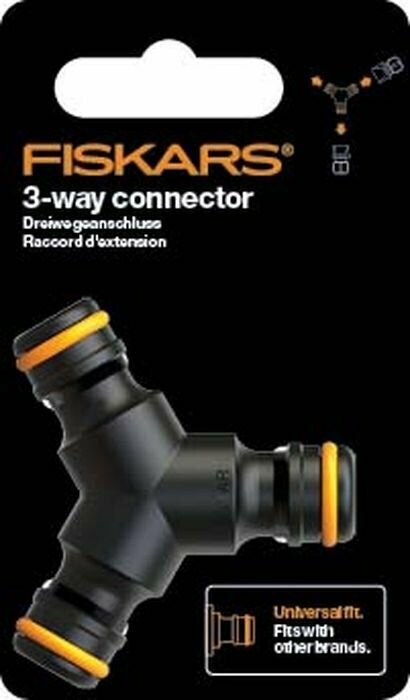 Тройник для шлангов Fiskars, 1027070, черный, оранжевый