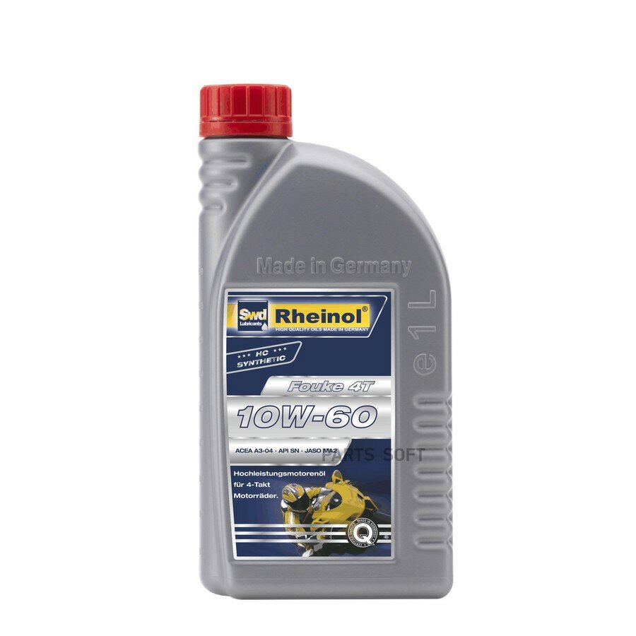 Масло мотор Fouke 4T 10W-60 (1л) синт. для мотоциклов от официального дистрибьютора, SWD RHEINOL, артикул 32360180
