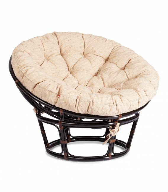 Кресло PAPASAN/папасан 23/01 W /с подушкой/ диаметр подушки 129 см, 115х101х104 см, Antique brown (античный черно-коричневый),