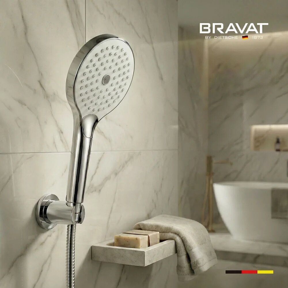 Лейка для душа цвет хром BRAVAT D2145CP-SW