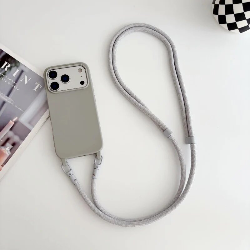 Регулируемый Чехол-ремешок Для iPhone 17 Pro Max 14 12 11 13 15 16 Plus GRAY, for iPhone16 Pro Max